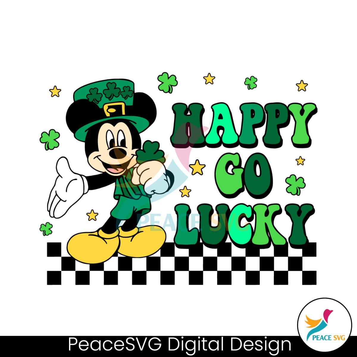 Happy Go Lucky Mickey St Patricks Day Svg Peacesvg