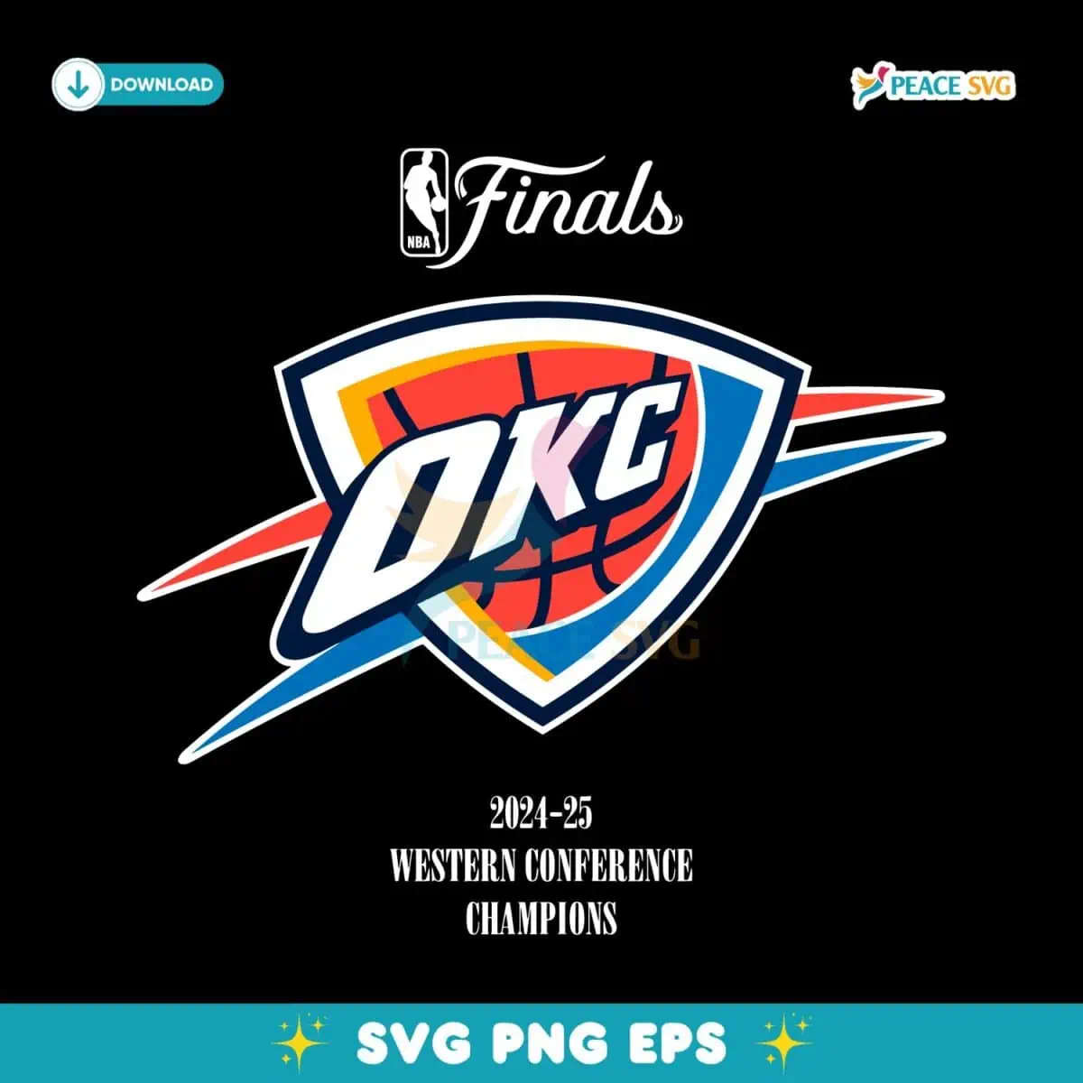 Oklahoma City Thunder 2025 Western Conference Champions Nba Finals Logo ...